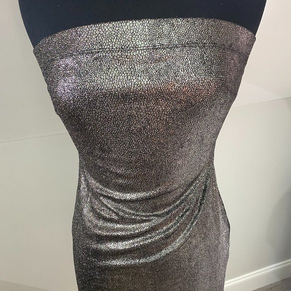 Haute Monde | Dresses | Strapless Metallic Cocktail Dress | Poshmark